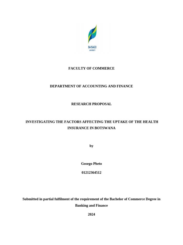 Gosego Pheto Research 2 | PDF | Survey Methodology | Insurance