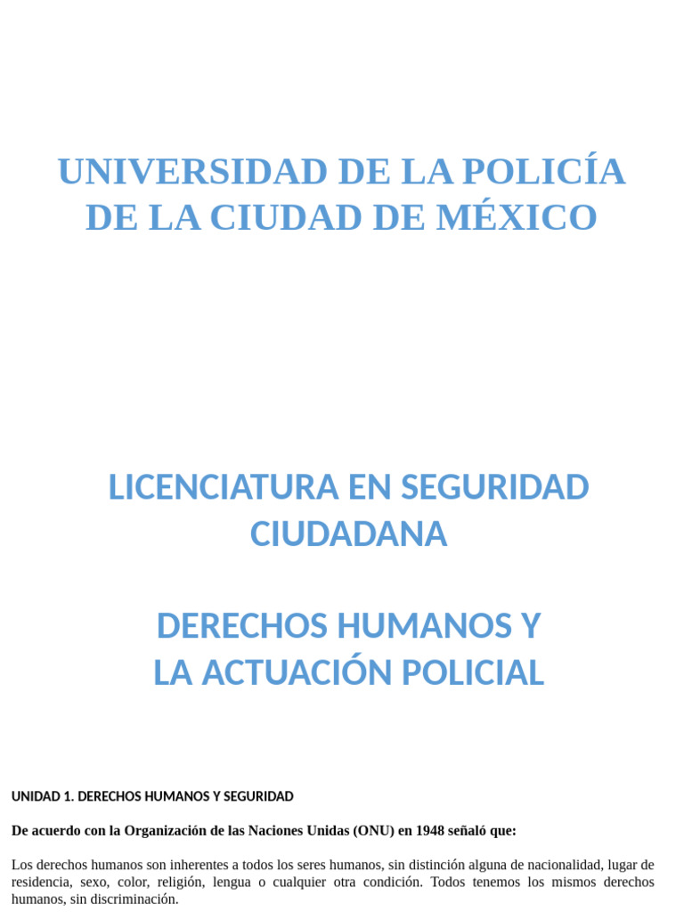 Presentación LSC 5° M | PDF | Derechos humanos | Policía