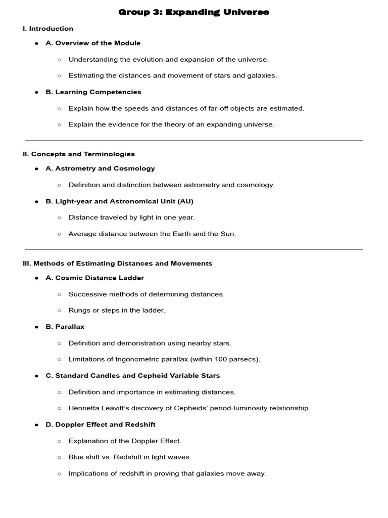 Group 3 - Expanding Universe | PDF | Astronomy | Physical Cosmology