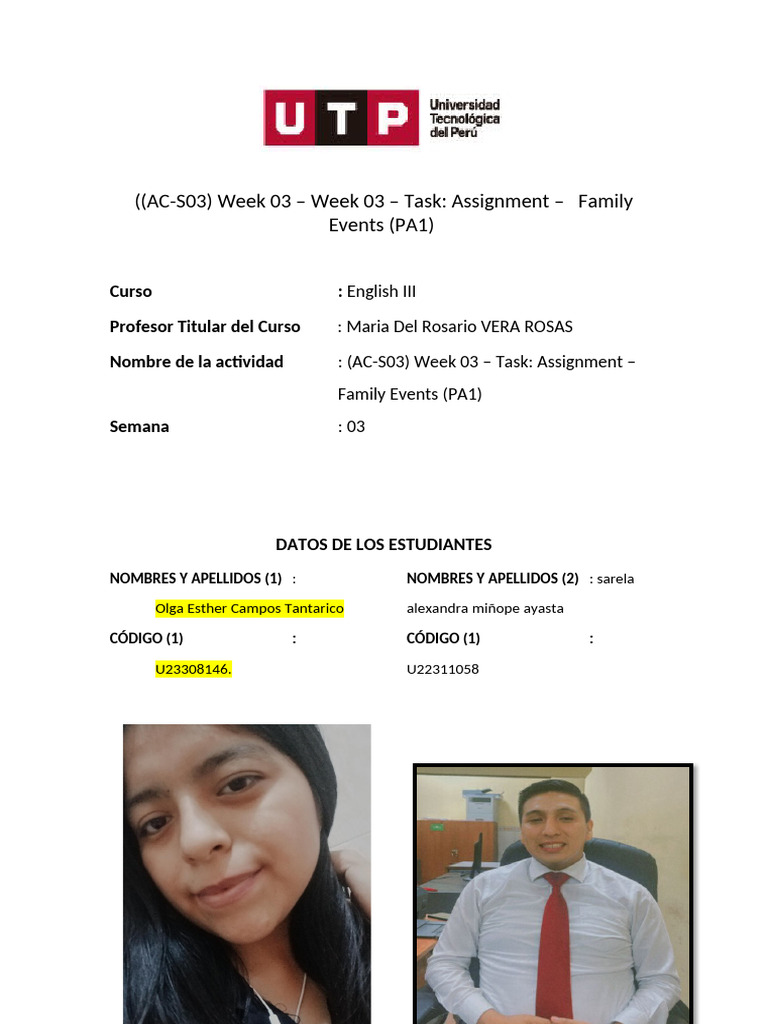 AC S03 Week 03 Task Assignment Family Events PA1 - Sarela Alexandra | PDF