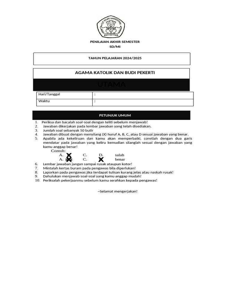 Soal Pas A.K KLS 4 Genap | PDF