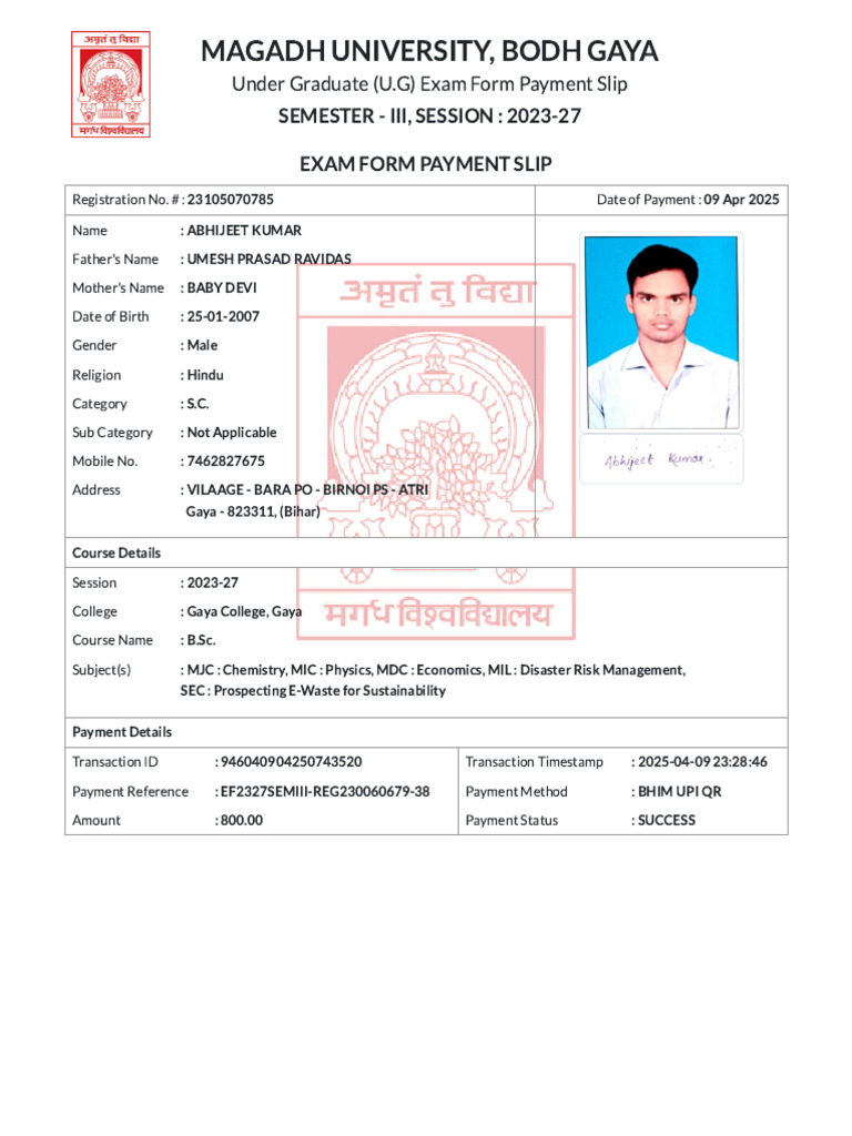 Magadh University, Bodh Gaya | PDF