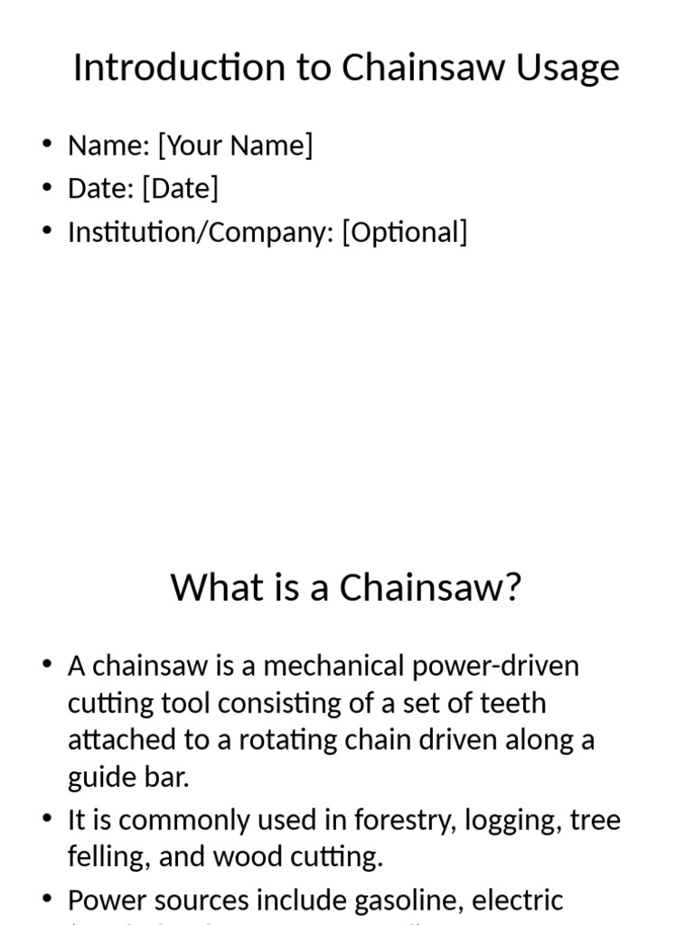 Chainsaw Usage and Safety Guide | PDF