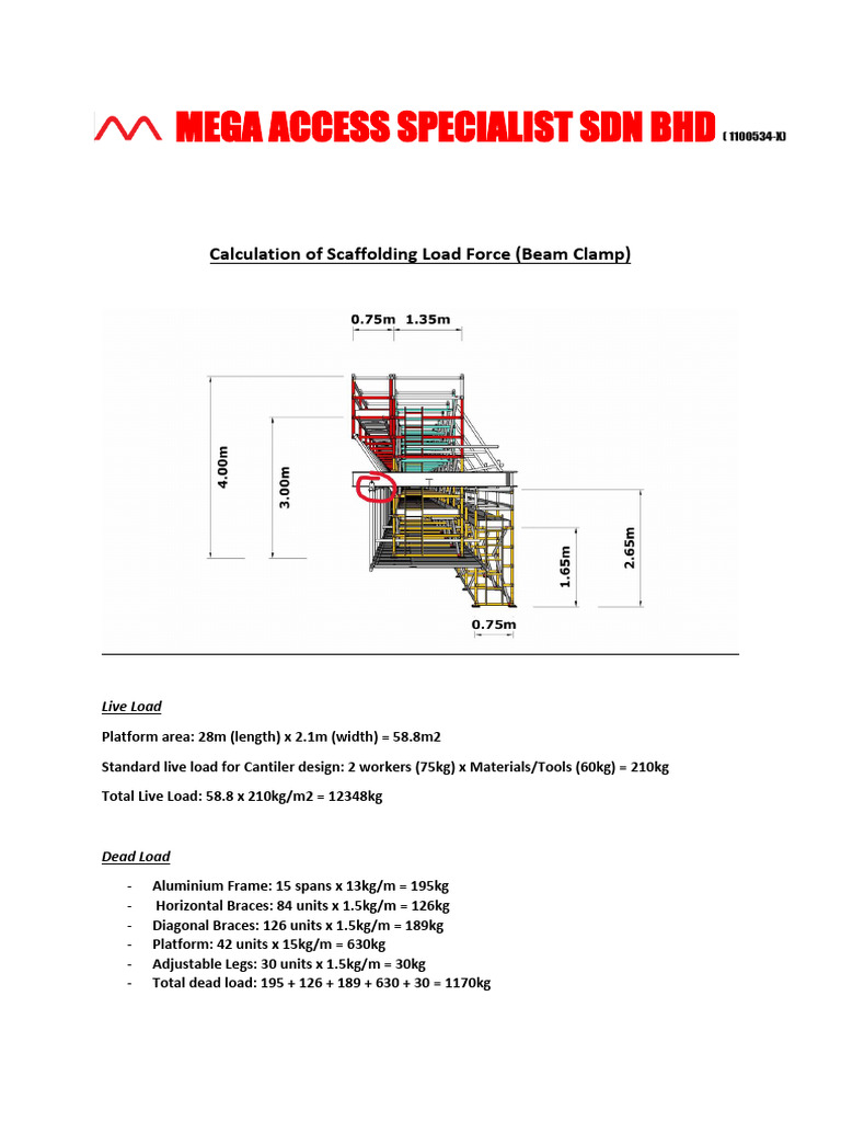 Load Force On Beam Clamp Calculation | PDF
