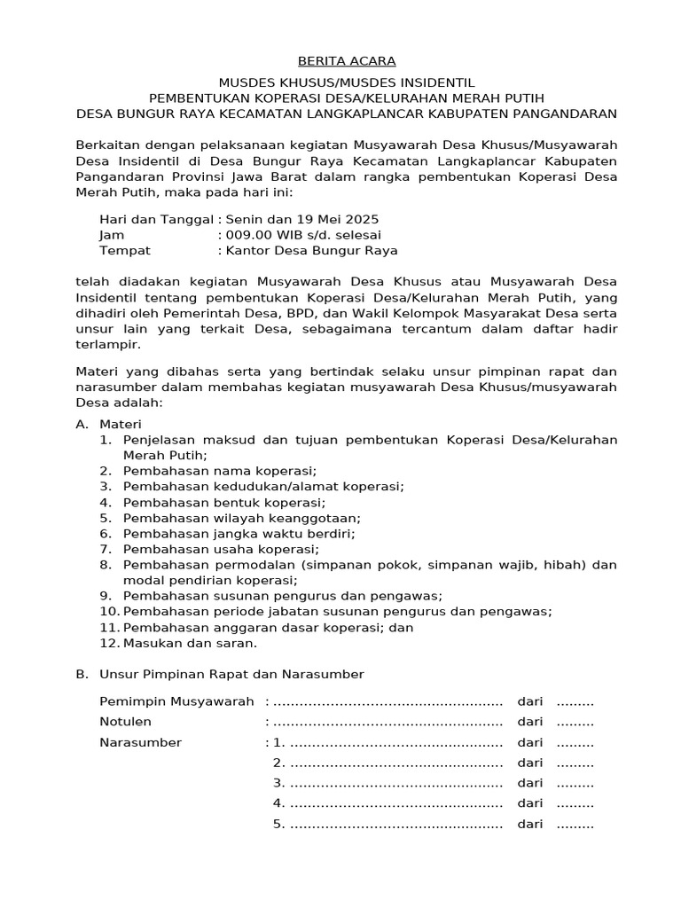 Ba Musdesus Pendirian Koperasi Merah Putih Versi 2 | PDF