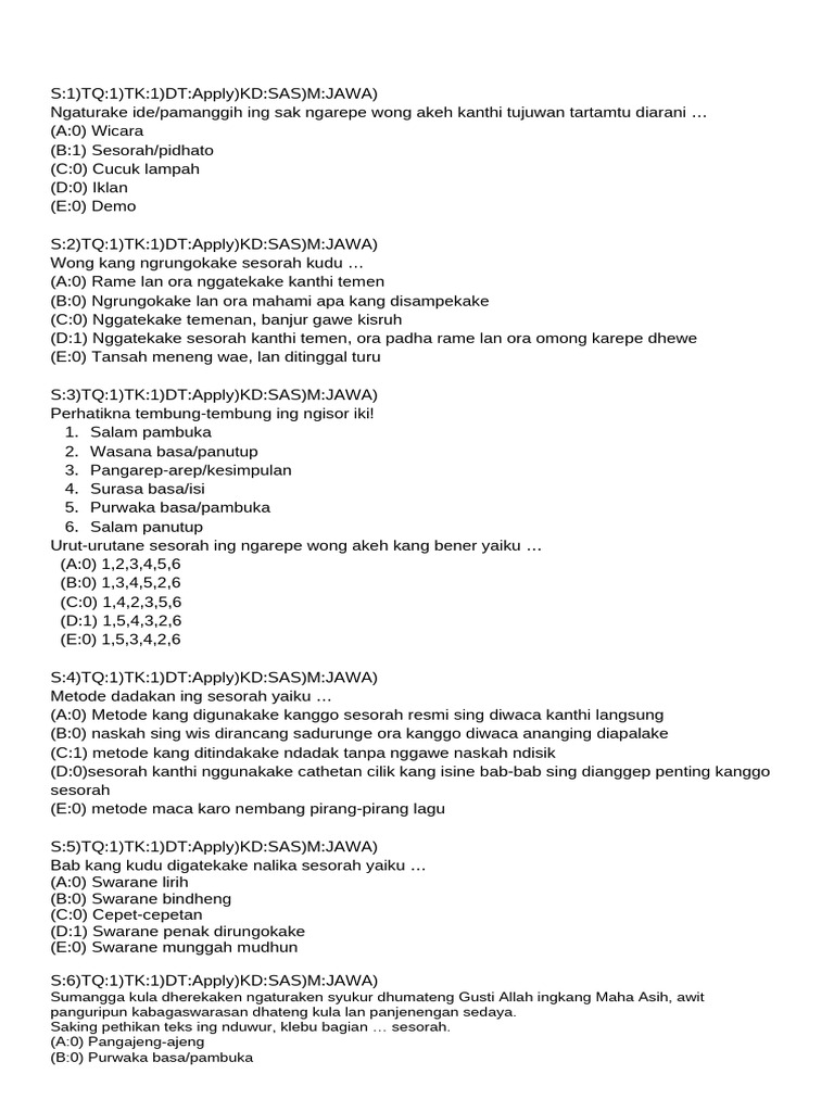 SAS B.JAWA KELAS XI SMT 2 | PDF
