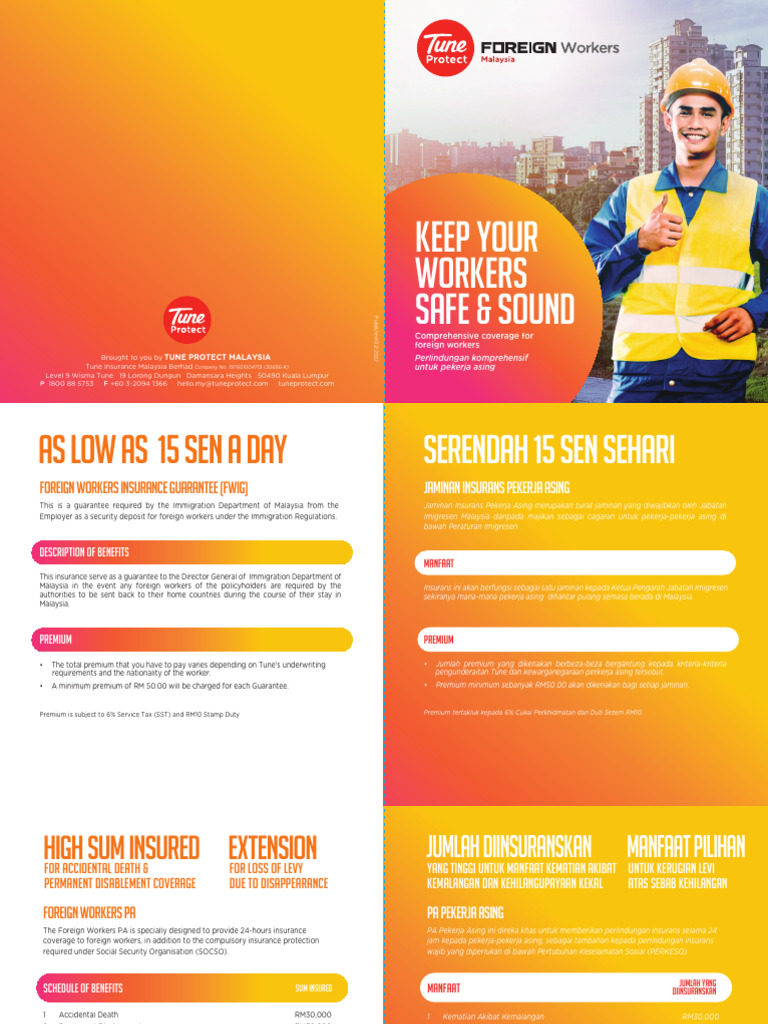 TP Foreign Workers Leaflet (FINAL) SIGN OFF 170222 | PDF | Insurance ...