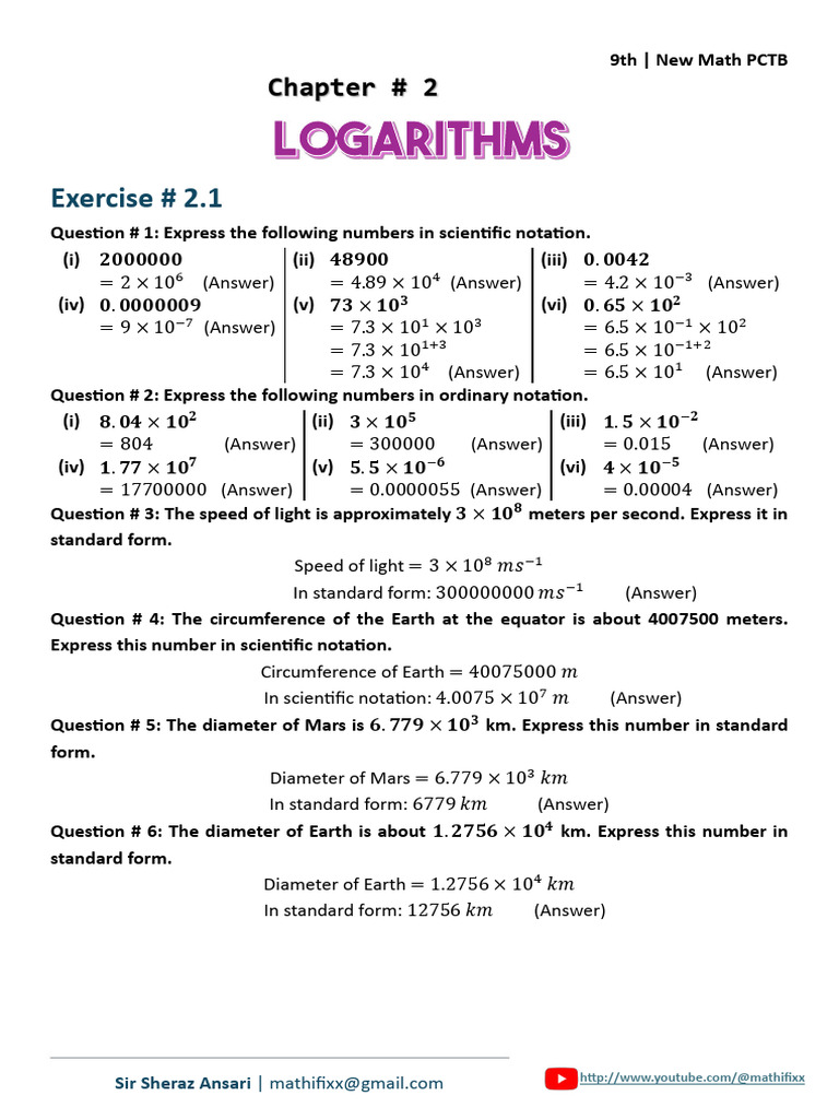 Math9 PCTB Sol Ex2 1 Sheraz Ansari | PDF | Mathematics