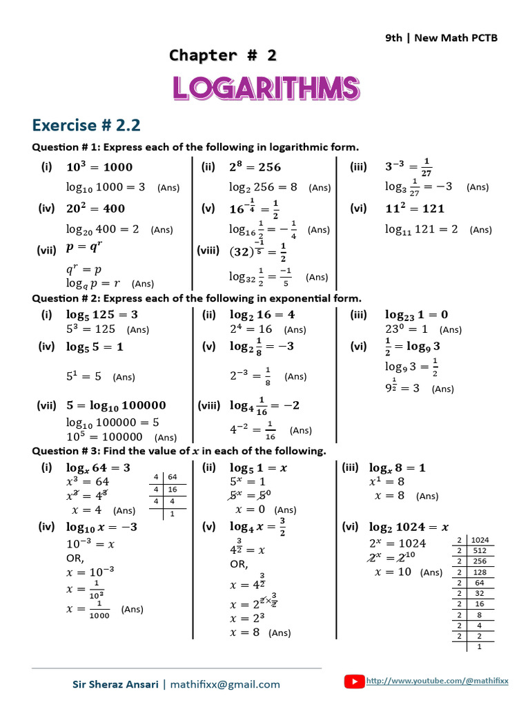Math9 PCTB Sol Ex2 2 Sheraz Ansari | PDF | Mathematics | Arithmetic