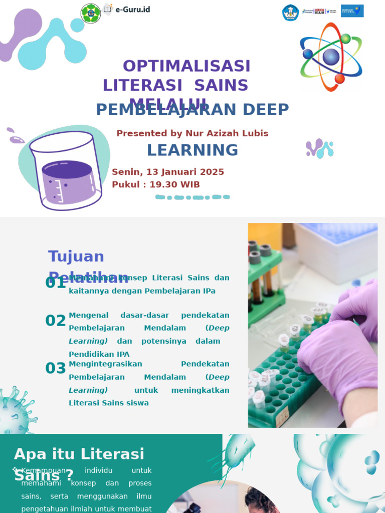 Materi Webinar 13 01 2025 Optimalisasi Literasi Sains Melalui Pembelajaran Deep Learning | PDF