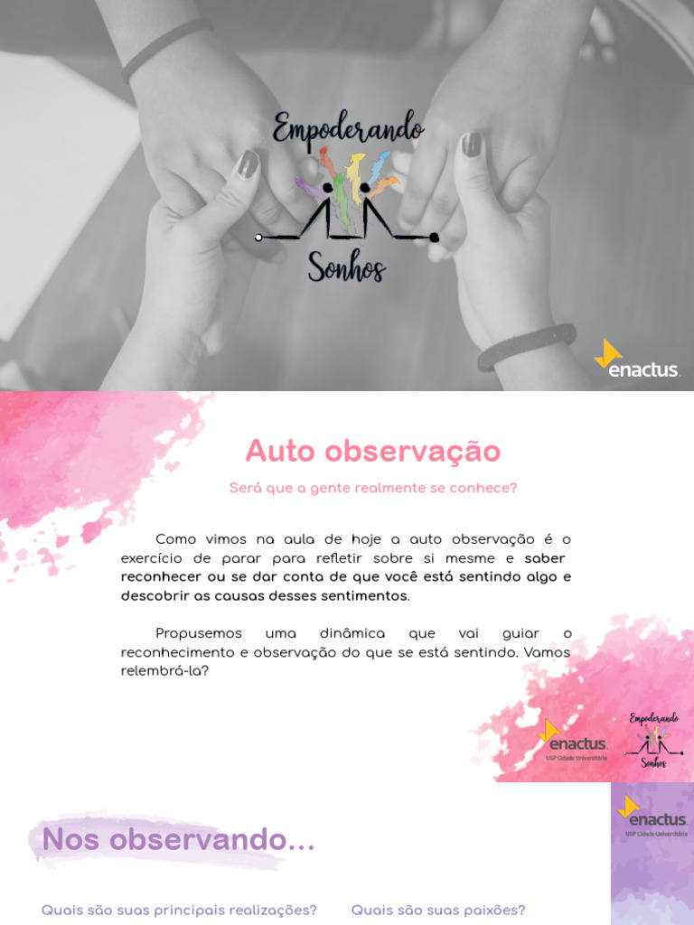 PDF B1 - Aula 2 - Auto Observação | PDF | Aprendizado