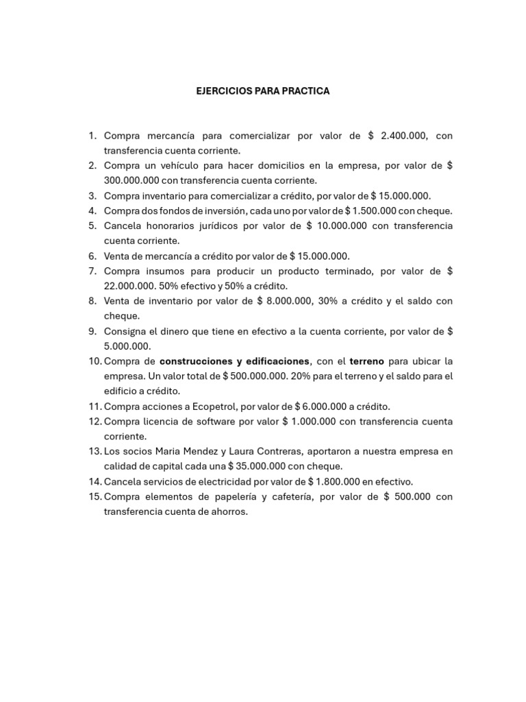 Ejercicios de Practica | PDF