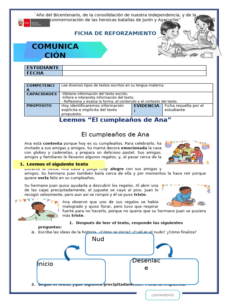 Reforzam-Comun-Leemos "El Cumpleaños de Ana" | PDF | Cumpleaños