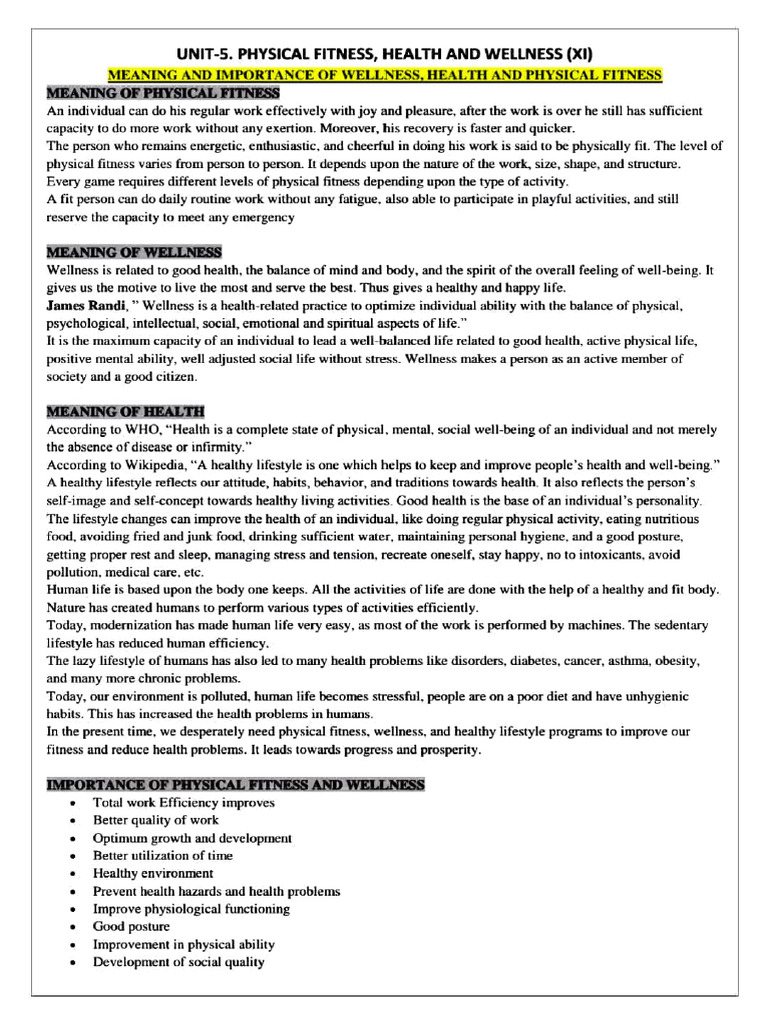 Understanding Physical Fitness and Wellness | PDF | Flexibility ...
