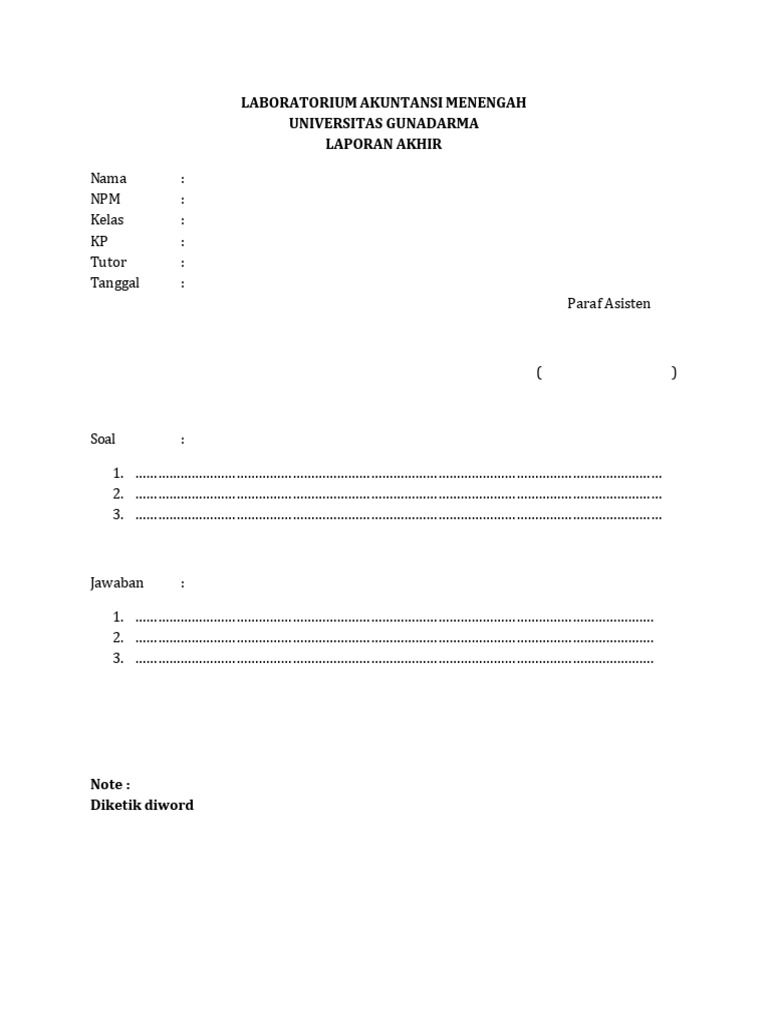 Format Laporan Akhir | PDF