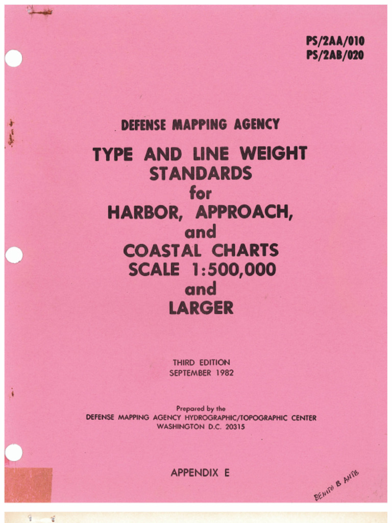 Type and Line Weight Standards For Harbor, Approach, and Coastal Charts ...