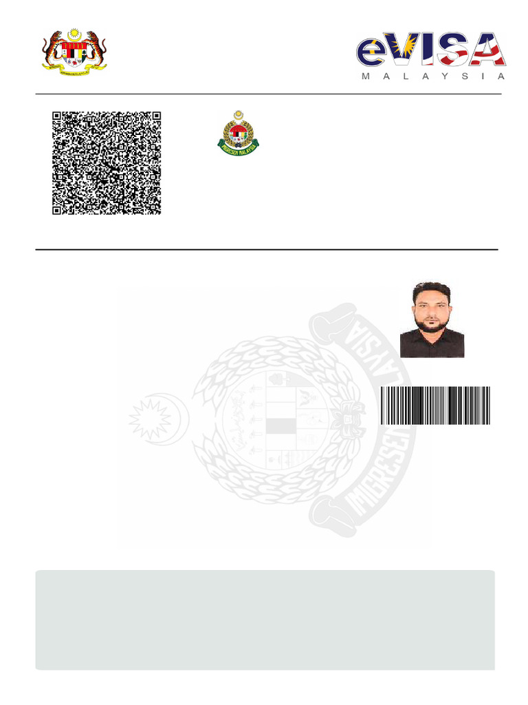 Malaysia eVISA Certificate - MD MOTIN | PDF | Travel Visa | Passport