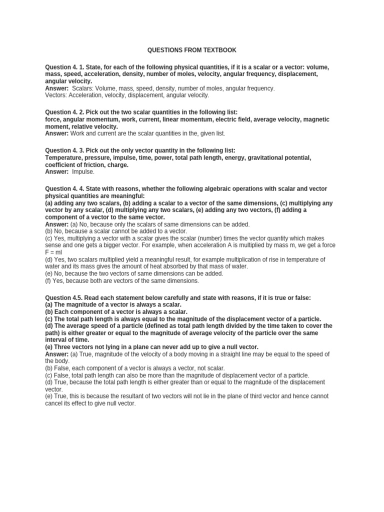 Motion in A Plane Ncert Sol | PDF | Acceleration | Euclidean Vector