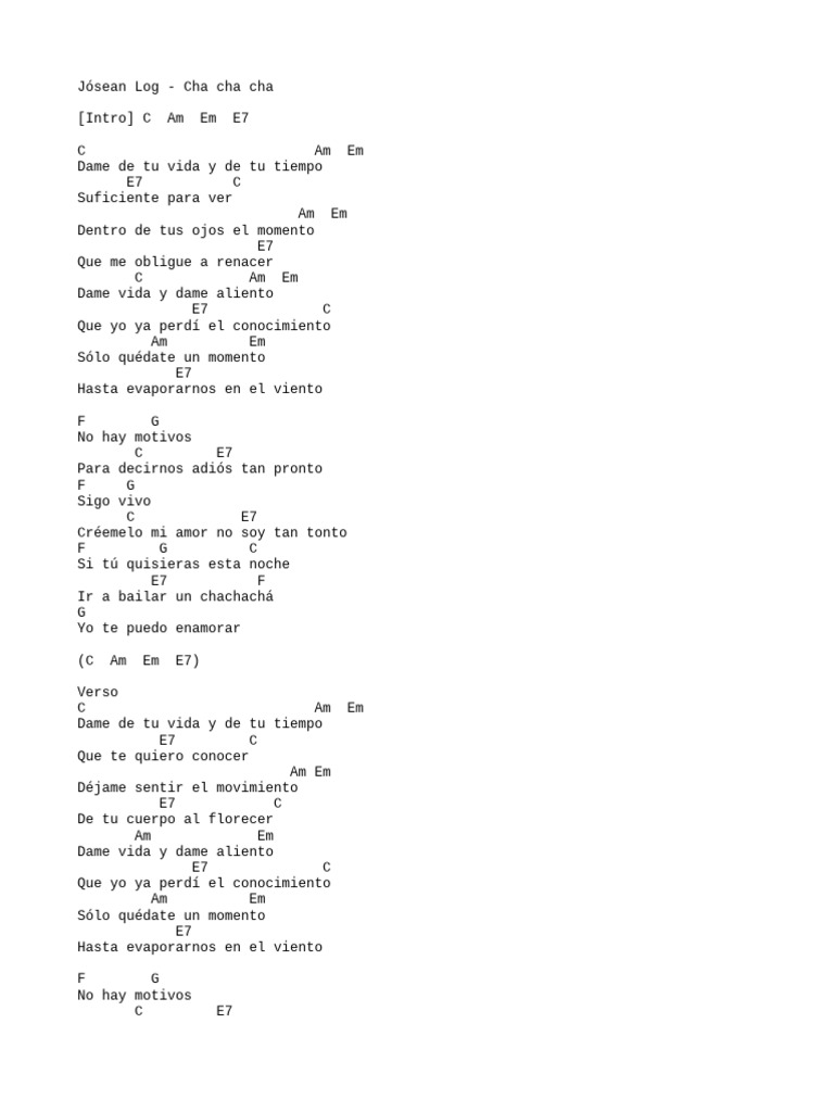 Jósean Log - Cha Cha Cha | PDF