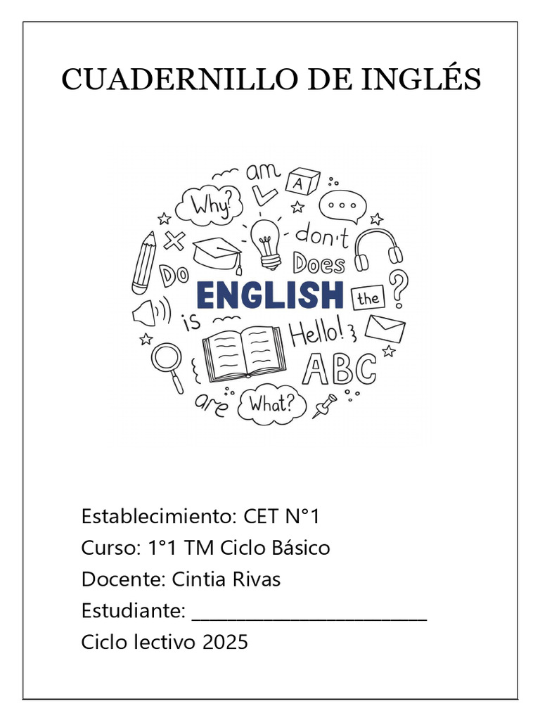 Cuadernillo de Ingl-S 1-1 TM CB | PDF