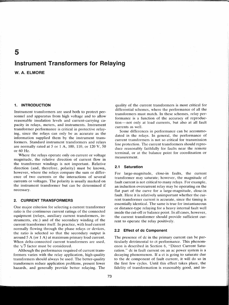 05 Instrument Transformer For Relaying | PDF
