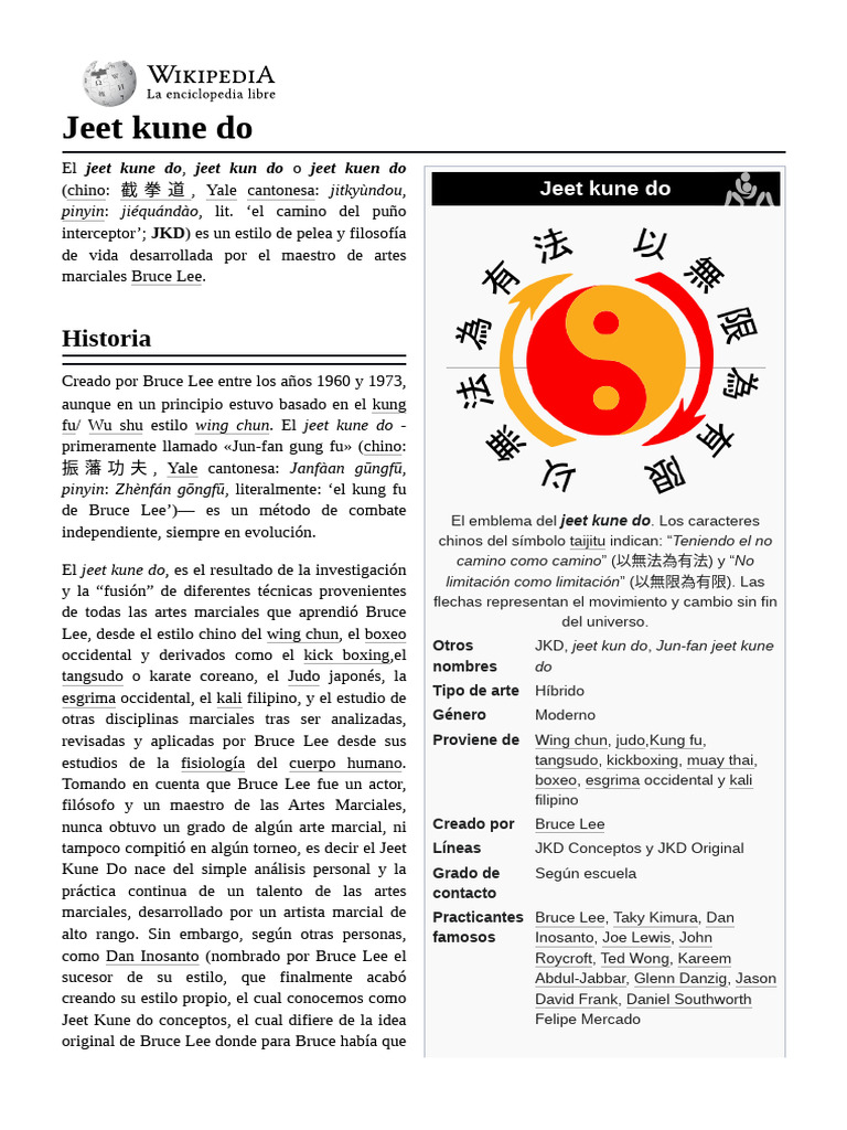 Jeet Kune Do | PDF | Jeet Kune Do | Artes marciales asiáticas