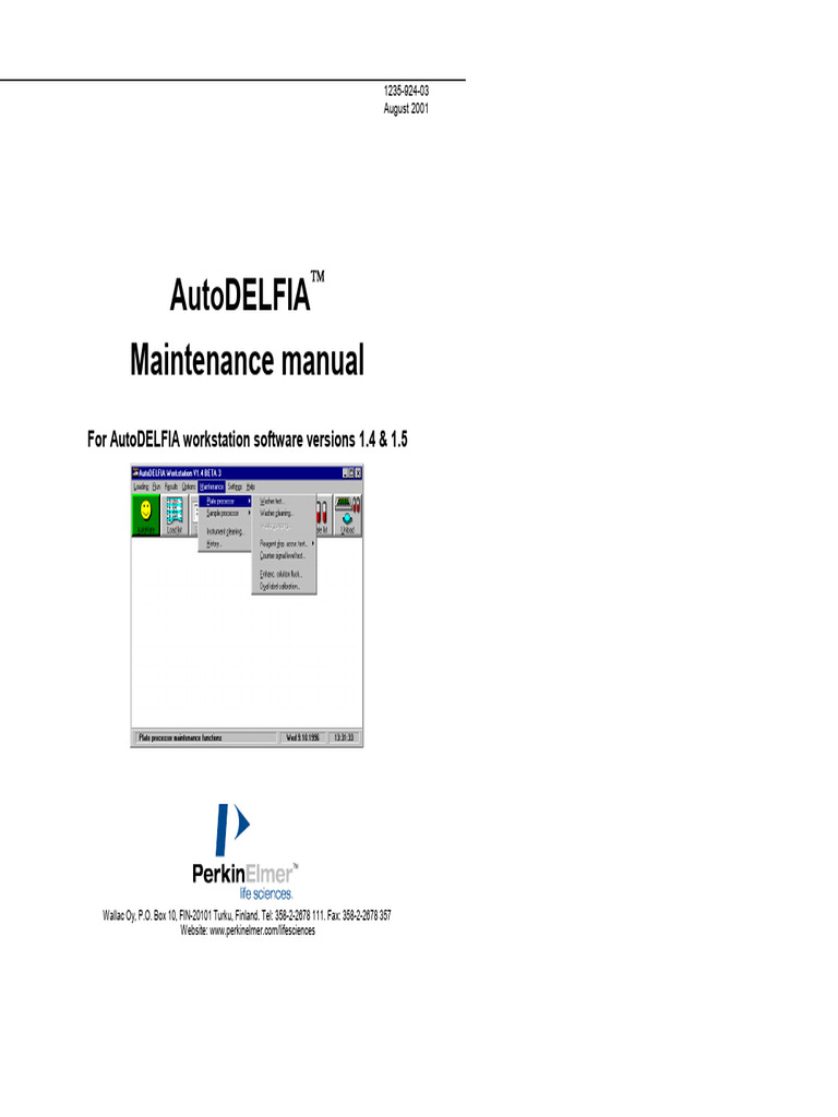 AutoDELFIA Maintenance Manual | PDF | Washing Machine | Disinfectant