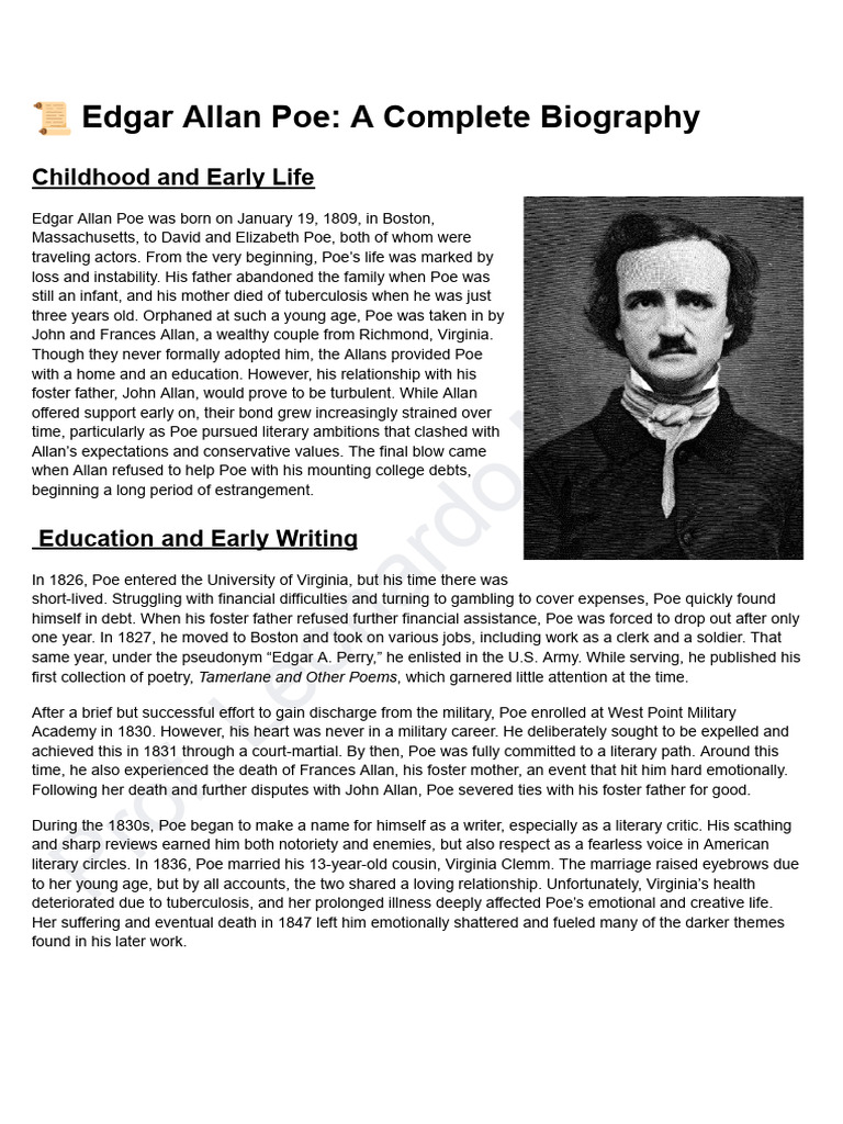 ? Edgar Allan Poe_ A Complete Biography | PDF | Edgar Allan Poe ...