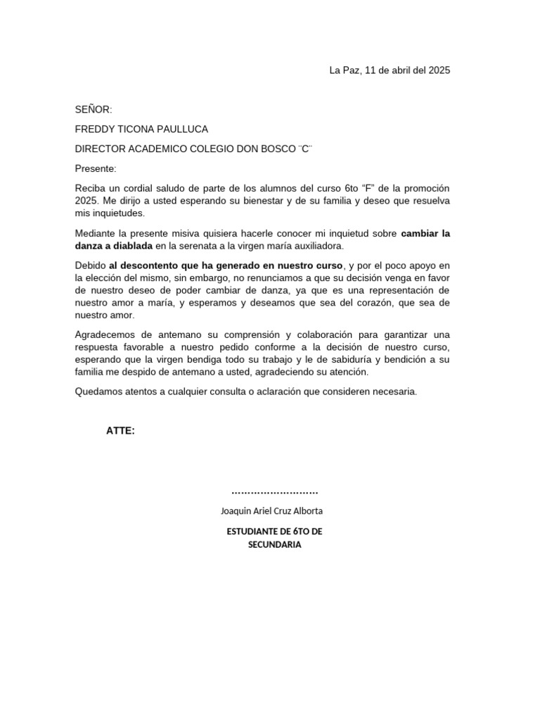 Modelo de Carta | PDF