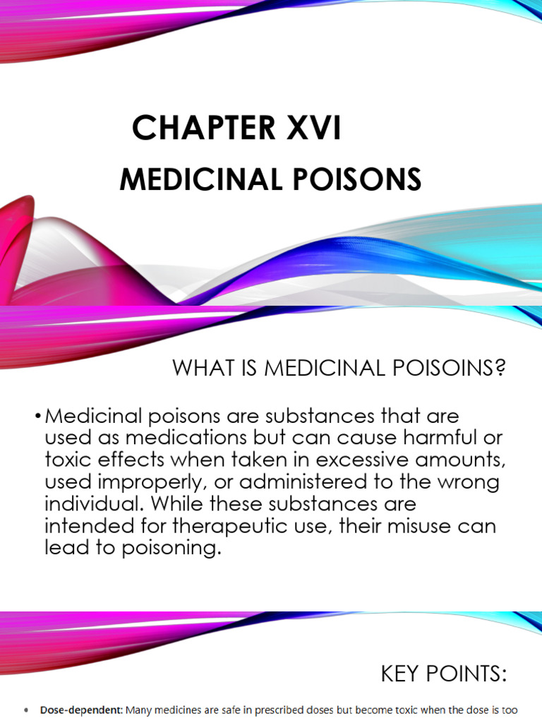 Medicinal Poisons: Risks and Treatments | PDF | Venom | Poison