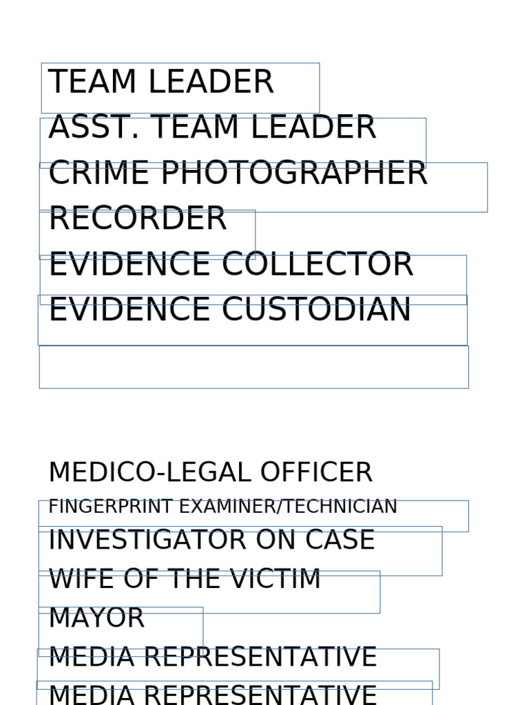 Crime Scene Roles and Responsibilities | PDF