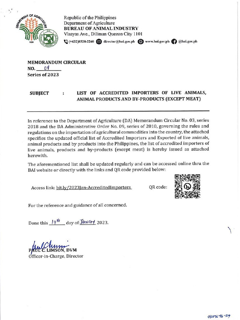 Accredited Importers List 2023 | PDF | Animals And Humans