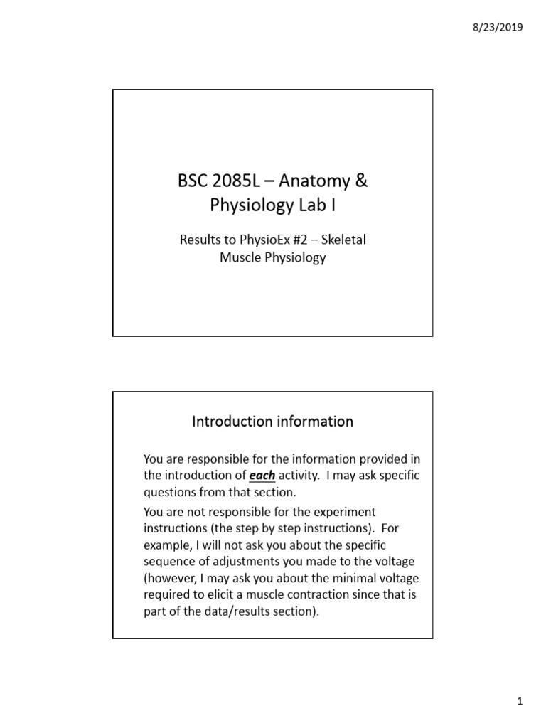 Results+to+PhysioEx+2+ +Skeletal+Muscle+Physiology | PDF | Muscle ...