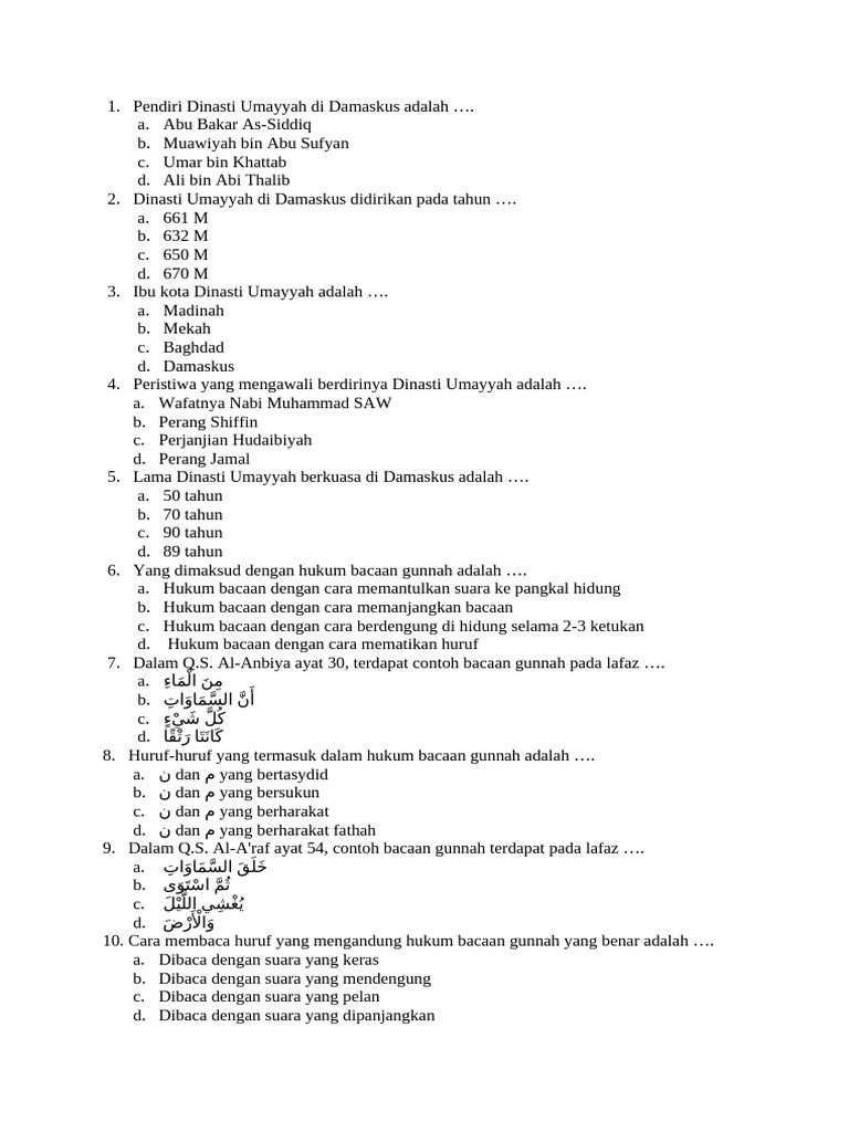 Soal Ujian Akhir Semester Genap Kelas 7 (Quizizz) | PDF