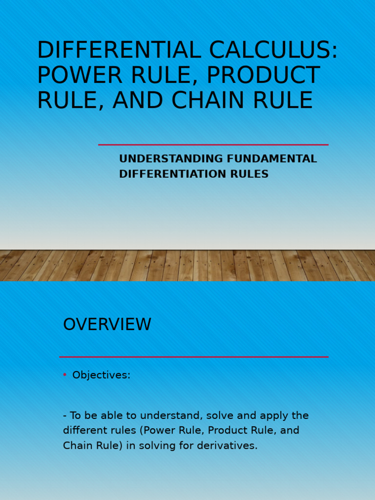 Differential Calculus Rules Presentation | PDF