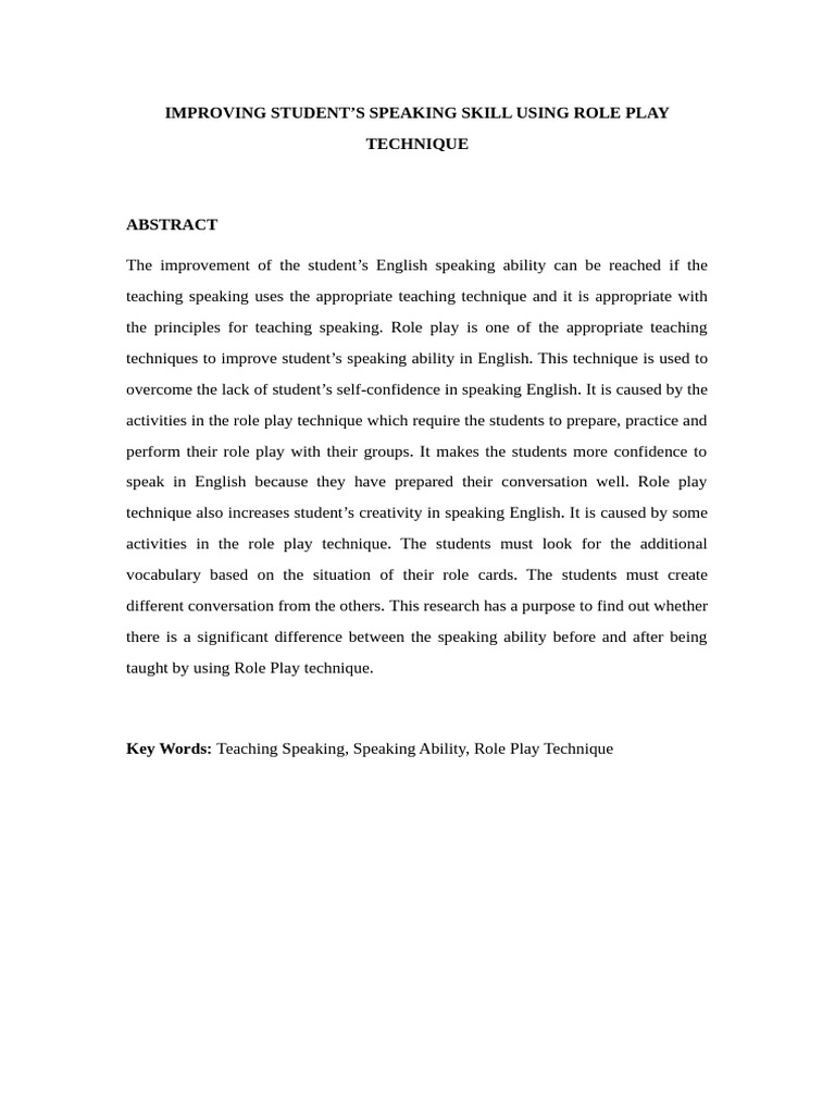 Enhance English Speaking with Role Play | PDF
