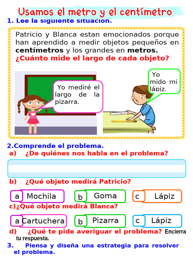Medición de Objetos en Centímetros y Metros | PDF