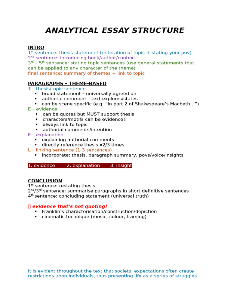 Analytical Essay Structure | PDF | Gender | Gender Studies