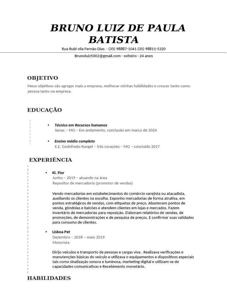 currículo Bruno atualizado | PDF