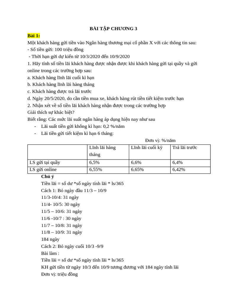 BT Chương 3 SV | PDF