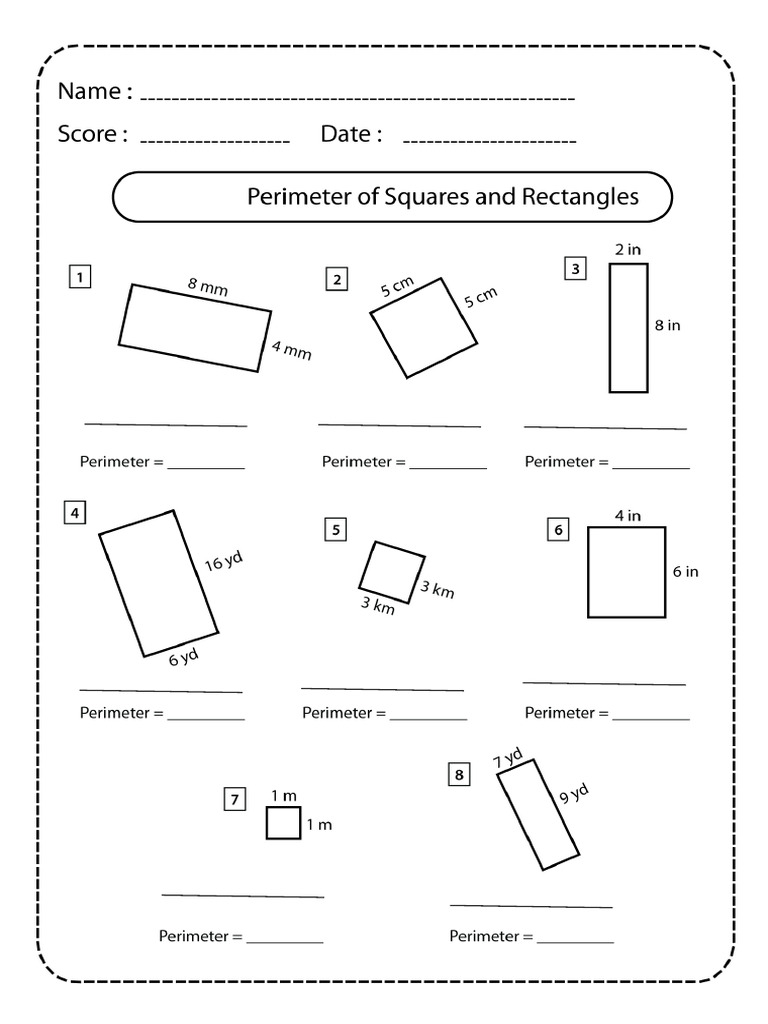 Area and Perimeter of Shapes | PDF