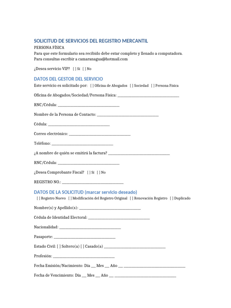 Solicitud_Registro_Mercantil_Editable | PDF