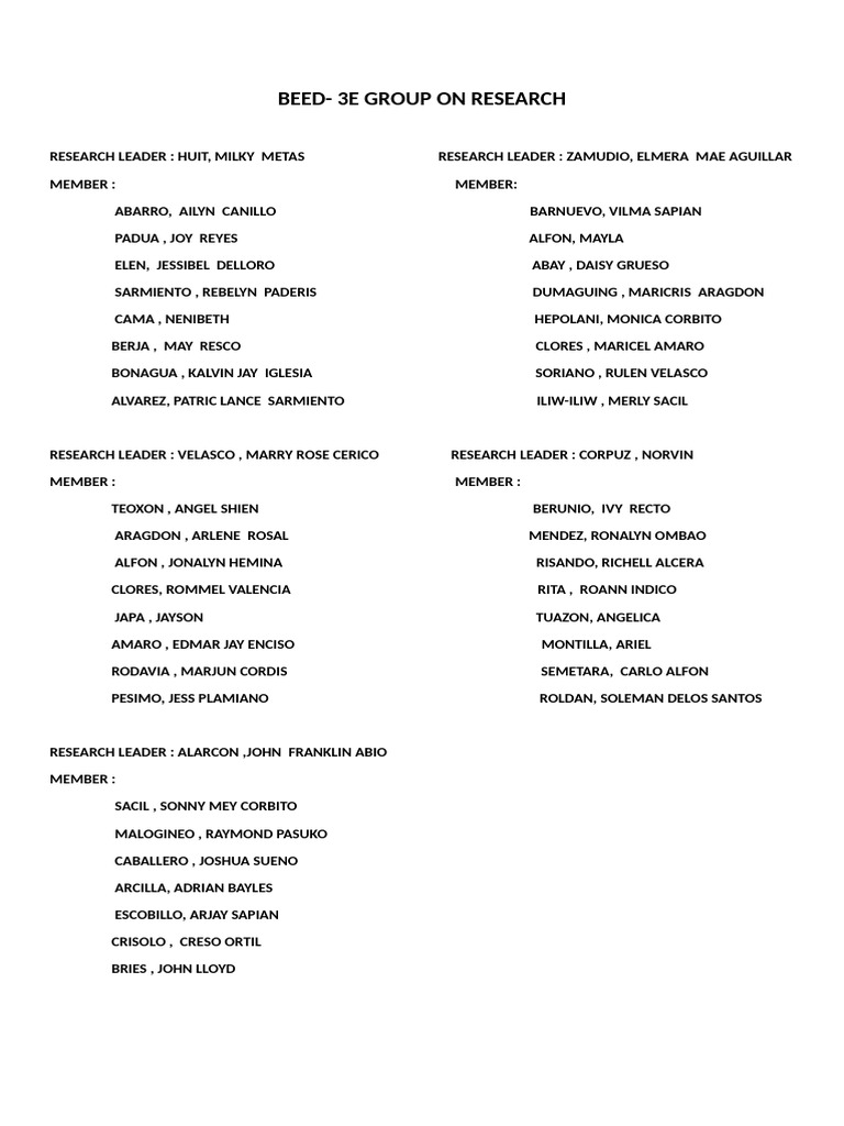 Beed 3e Group On Research | PDF