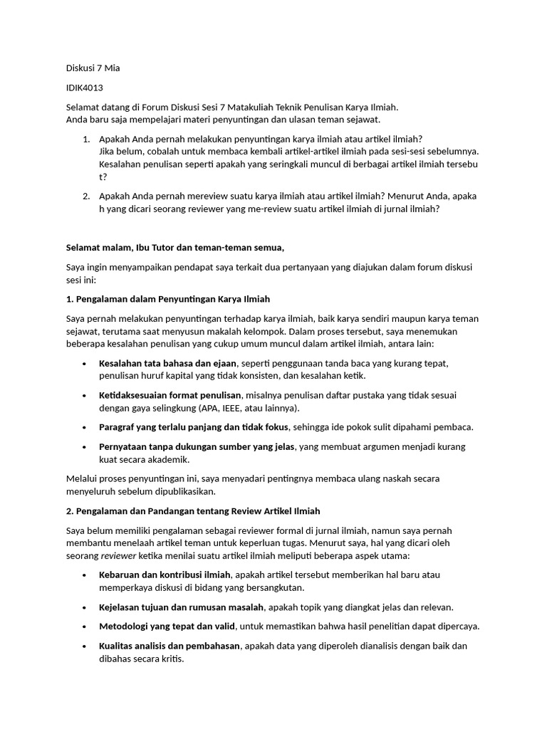 Diskusi 7 Mia | PDF