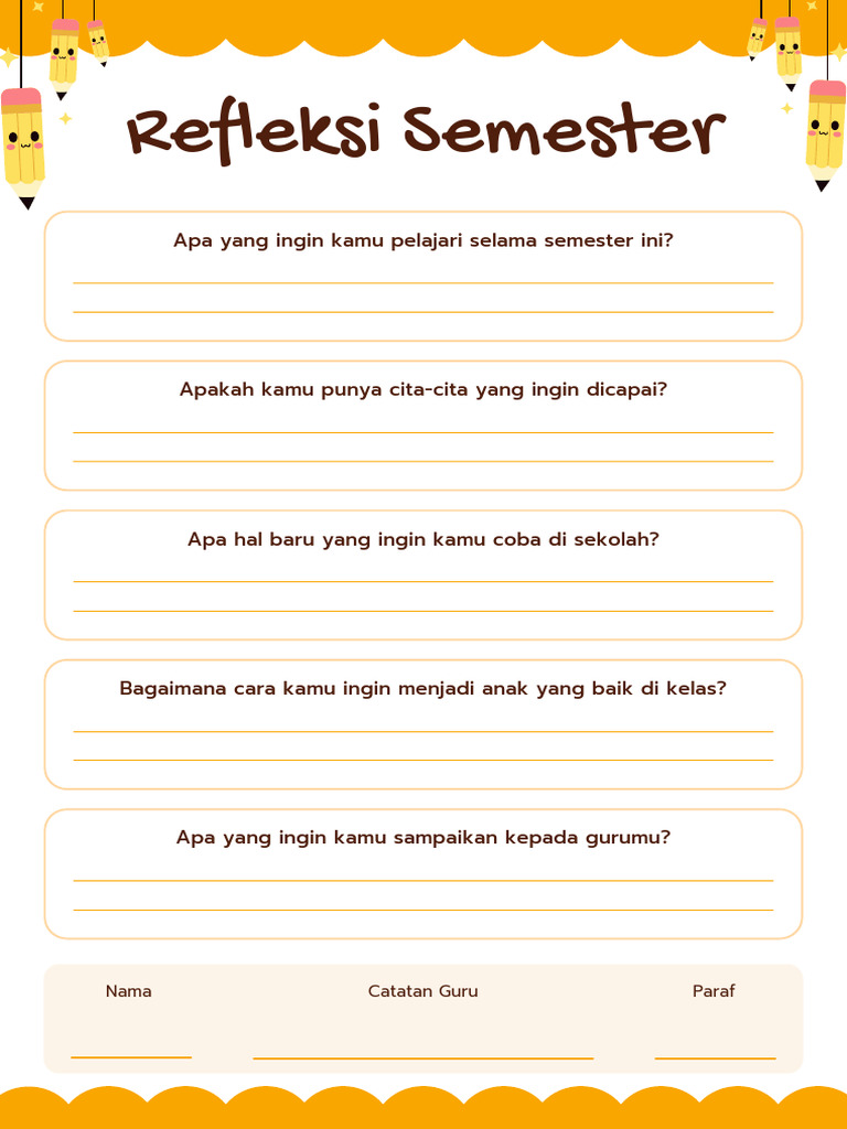 Refleksi Belajar Semester Siswa | PDF