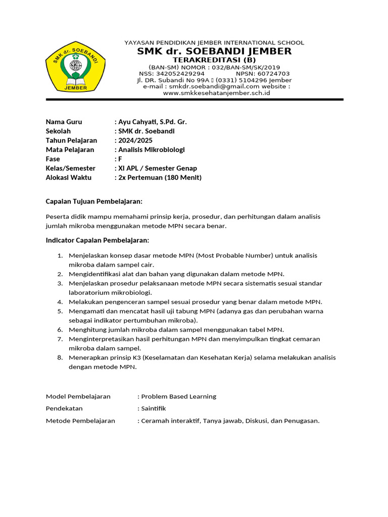 Modul Ajar (MPN) A.mikro | PDF