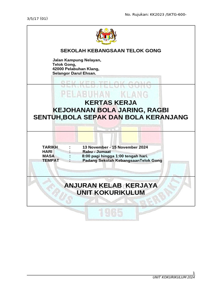 KK Kejohanan BJ - RS - Klbkerjaya | PDF