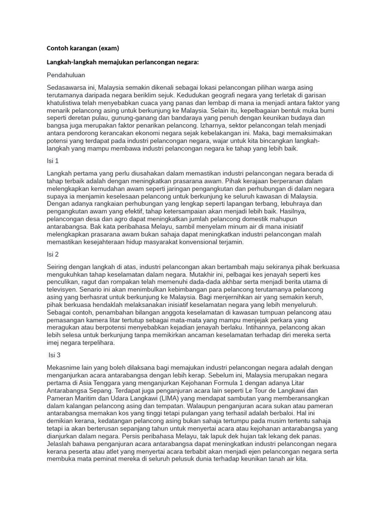Contoh Karangan (Exam | PDF
