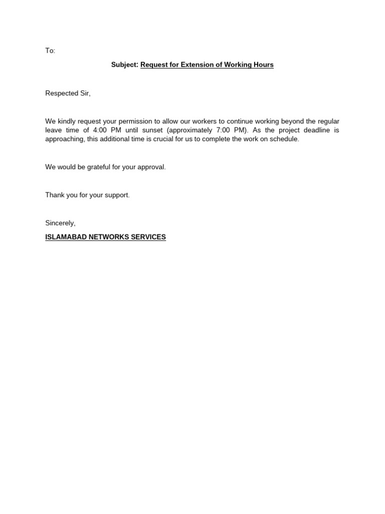 Extension Time Latter | PDF