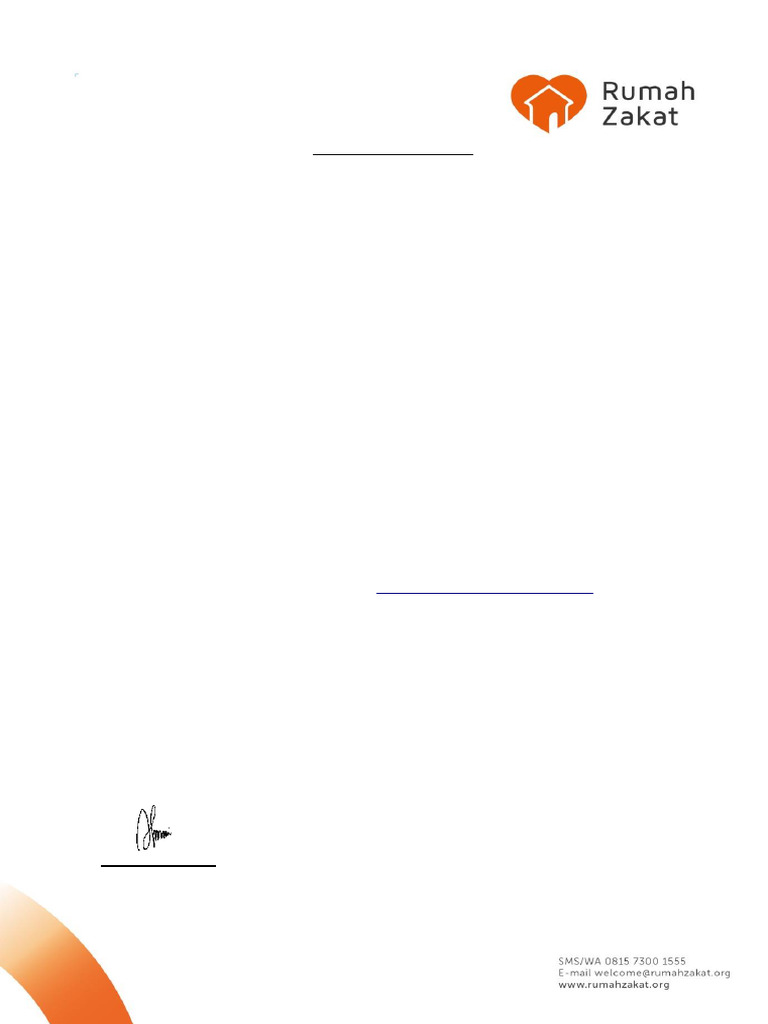 Surat Pemberitahuan Pengelolaan Relawan | PDF